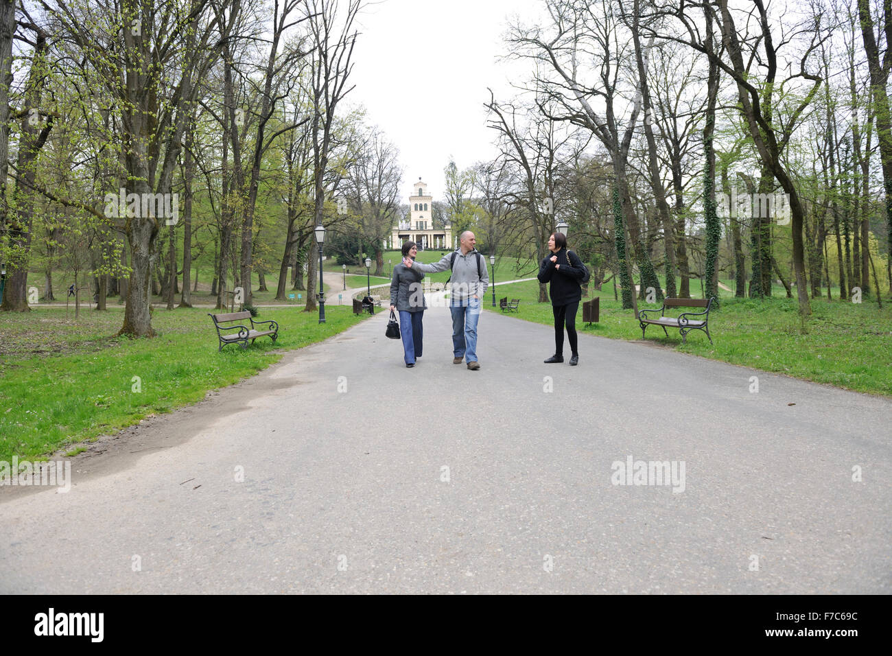 happy people relaxing at spring in big park outdoor Stock Photo - Alamy