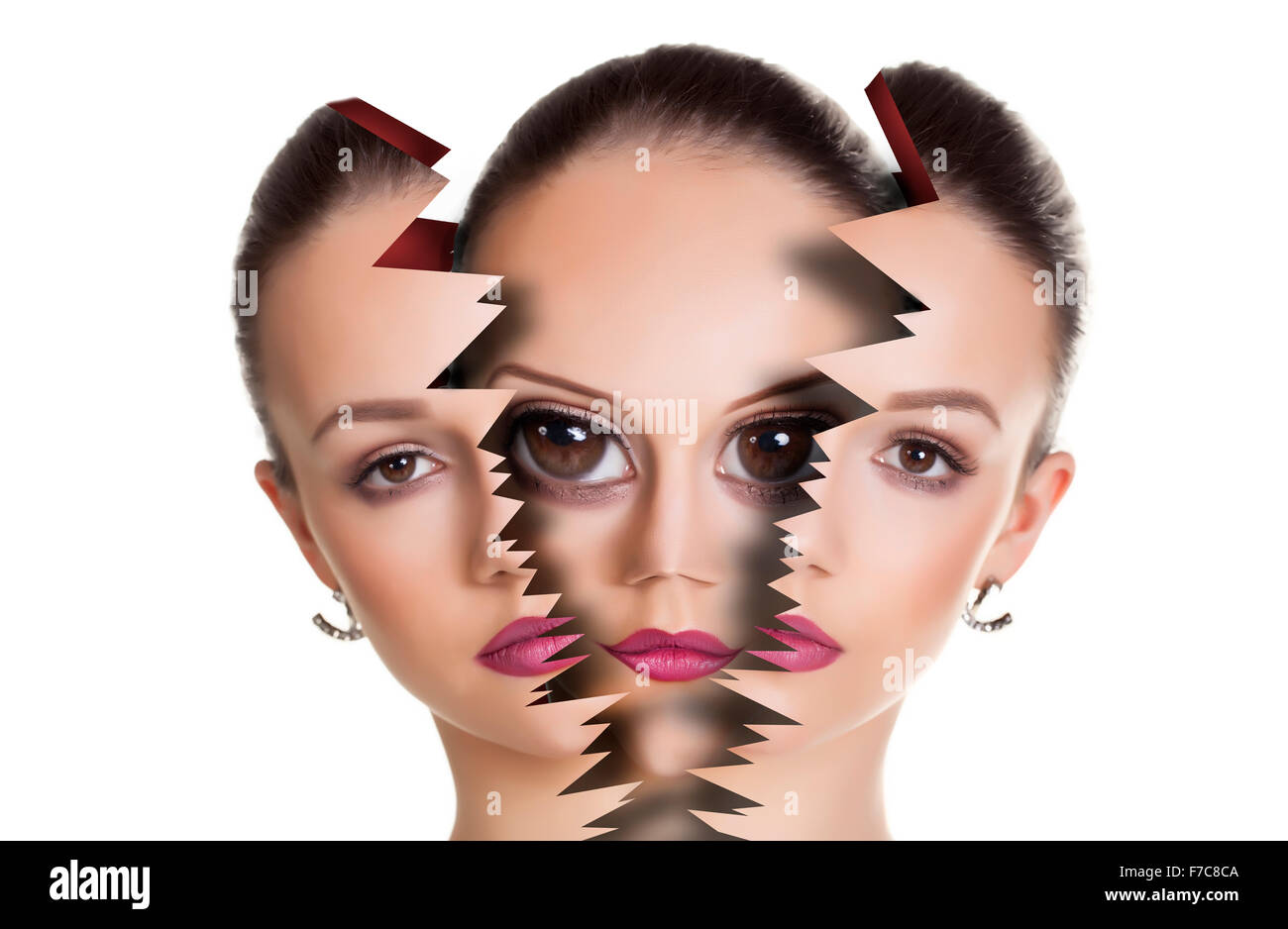 Abstract image of a Alien wearing a human mask Stock Photo - Alamy