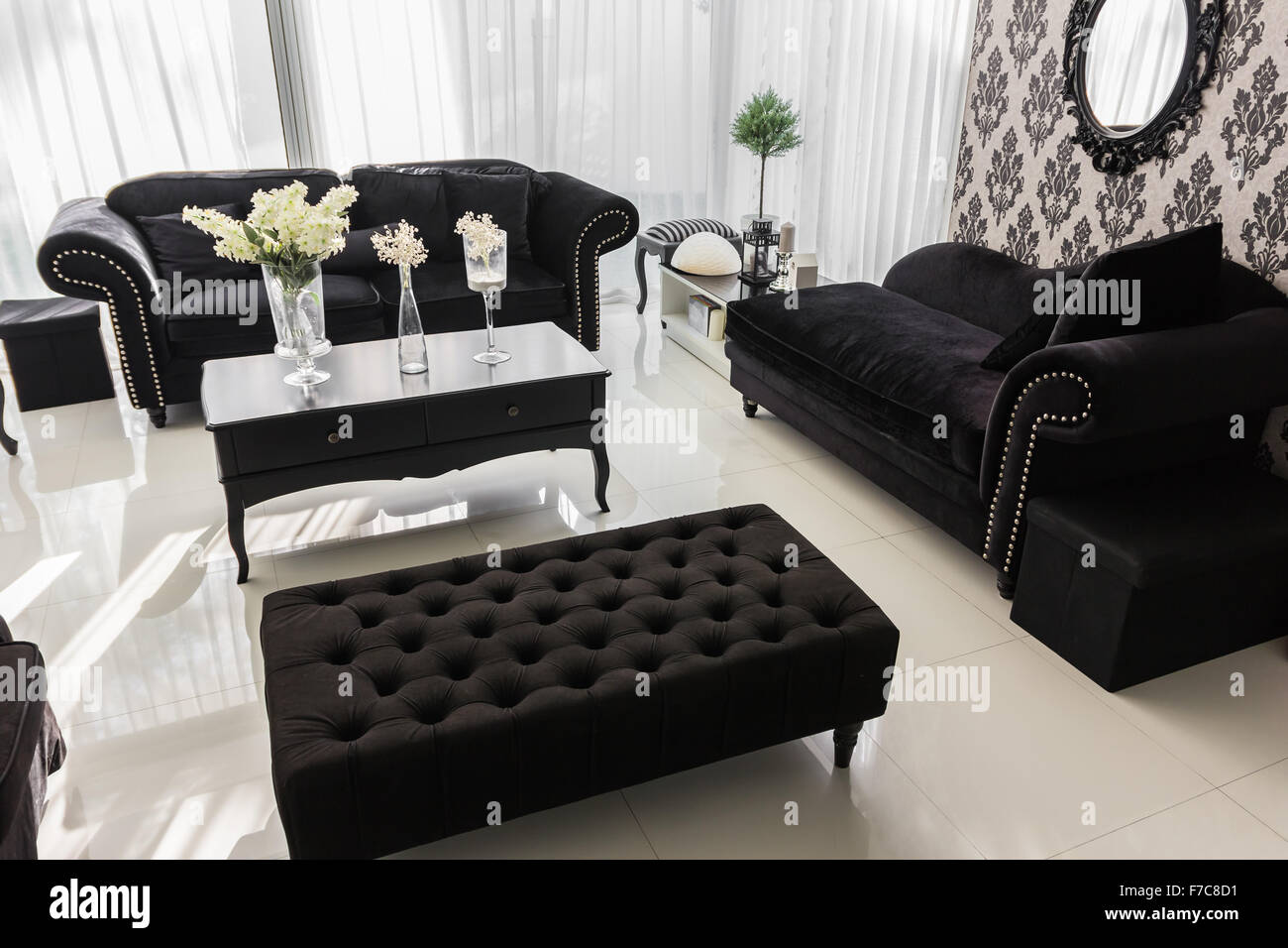 modern private living room with copy space for your own images Stock ...