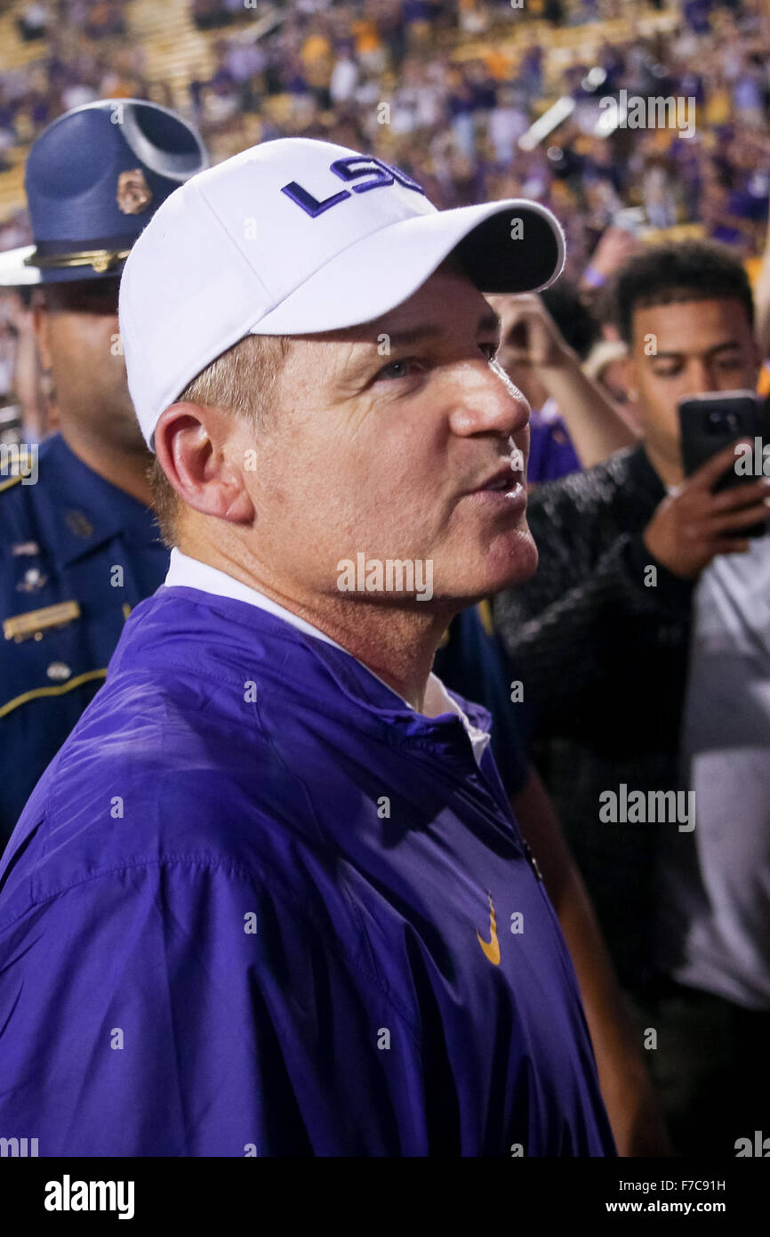 Baton Rouge, LA, USA. 28th Nov, 2015. LSU Tigers head coach Les Miles ...