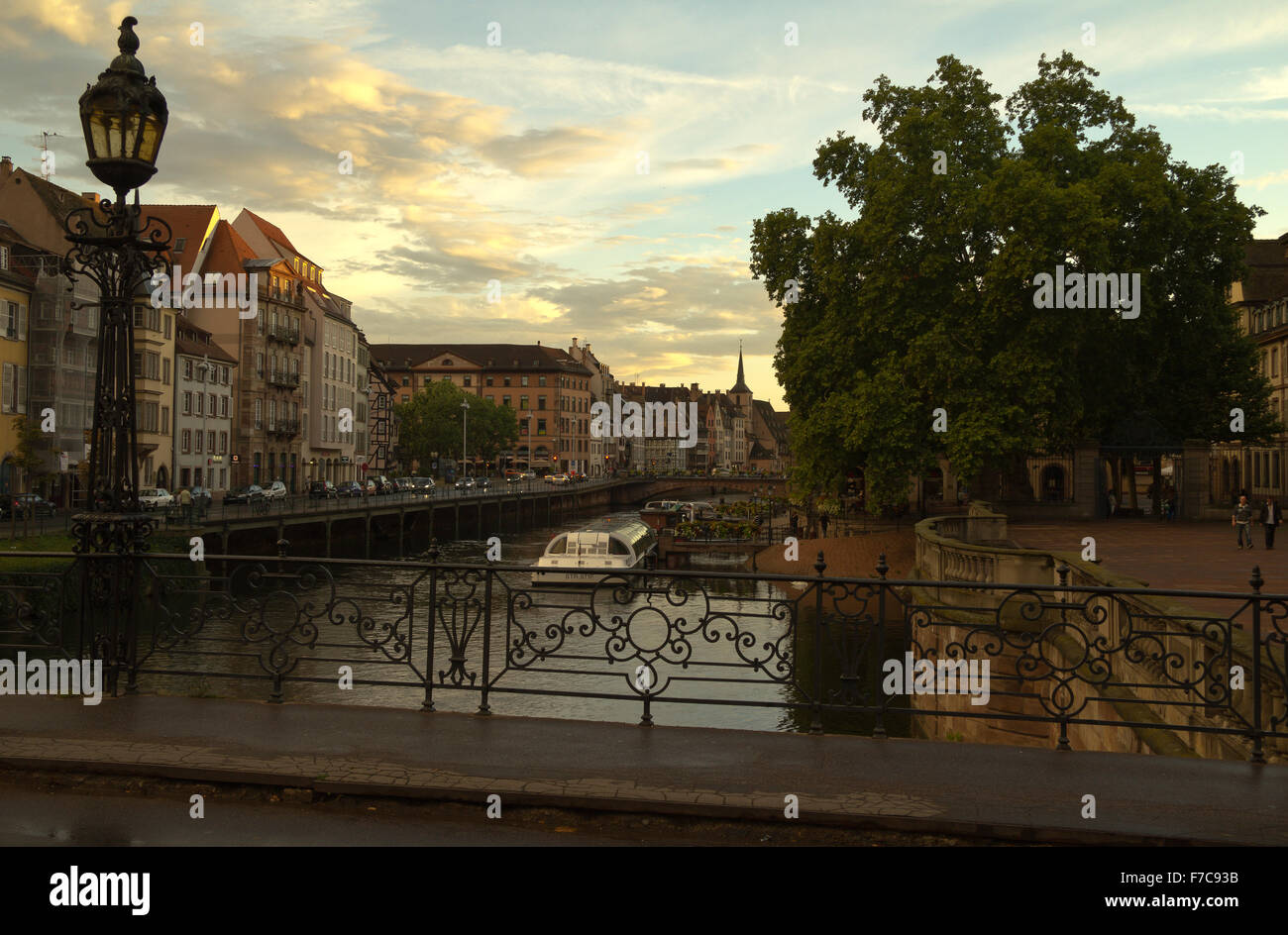 On the river in Strasbourg at sunset Stock Photo - Alamy
