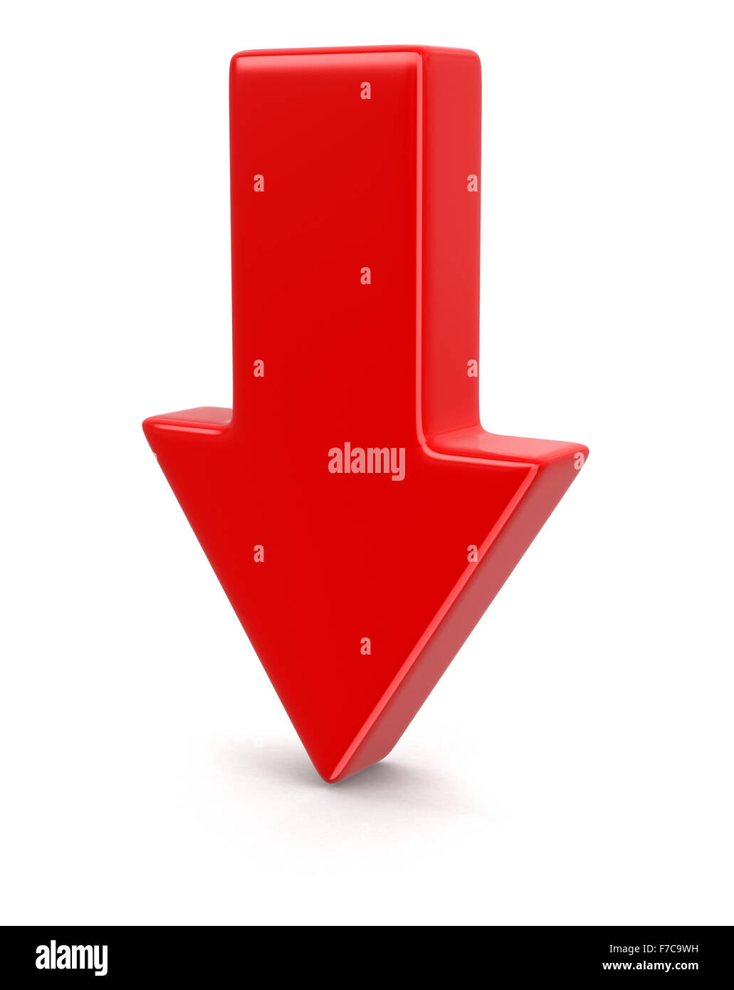 3d arrow downwards. Image with clipping path Stock Photo - Alamy