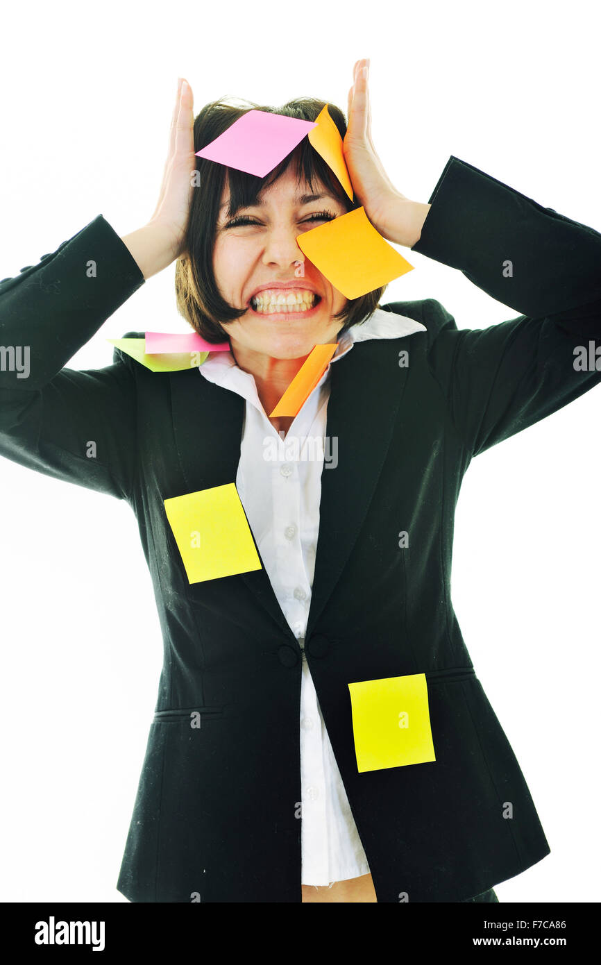 Woman with post it notes on face hi-res stock photography and images ...