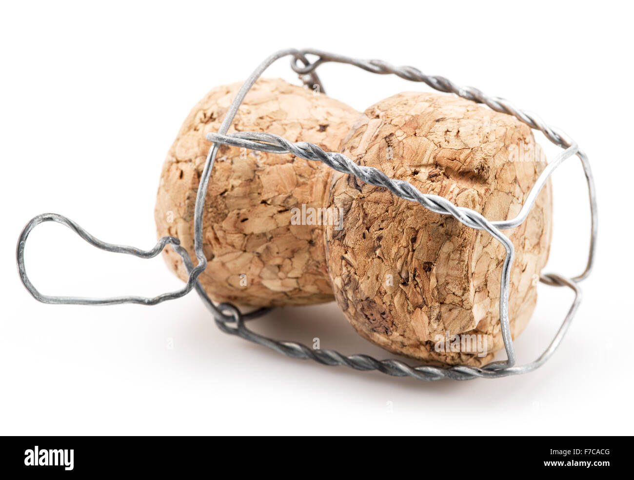 Cork and wire isolated on a white background Stock Photo - Alamy