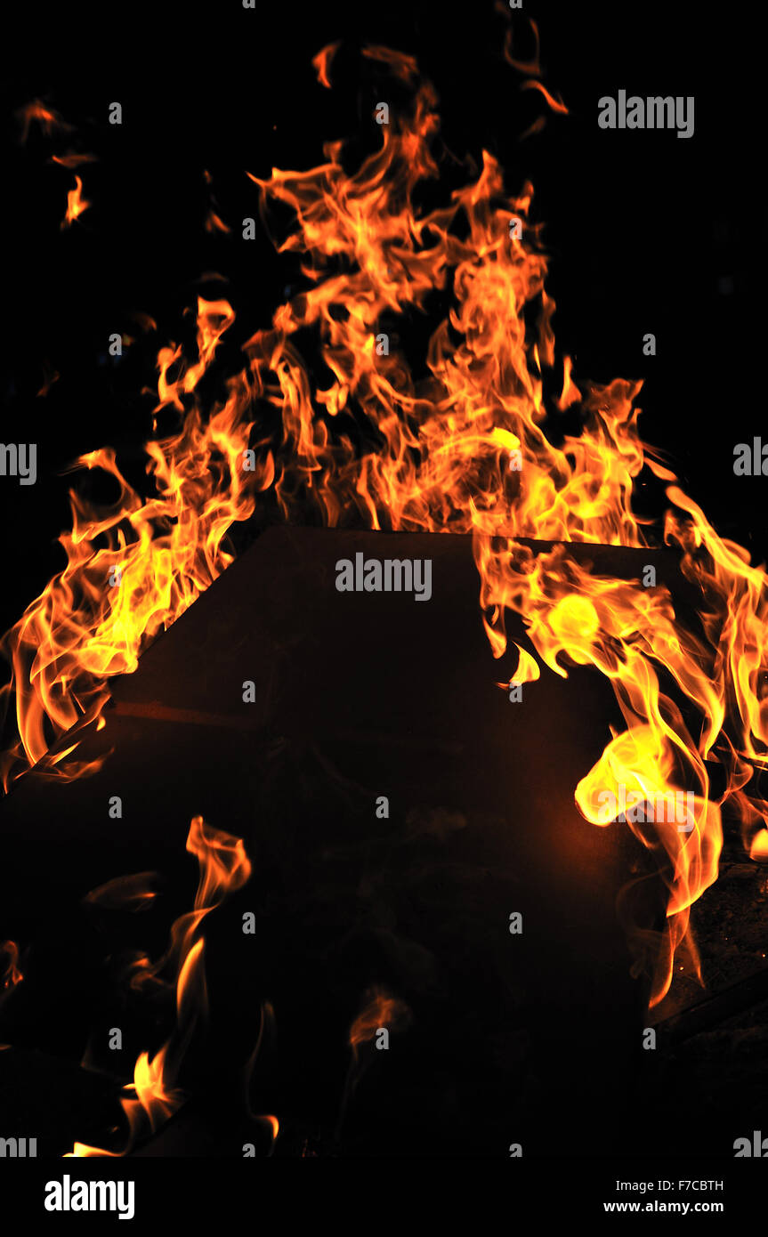 fire corner with empty space or copyspace to write message Stock Photo ...