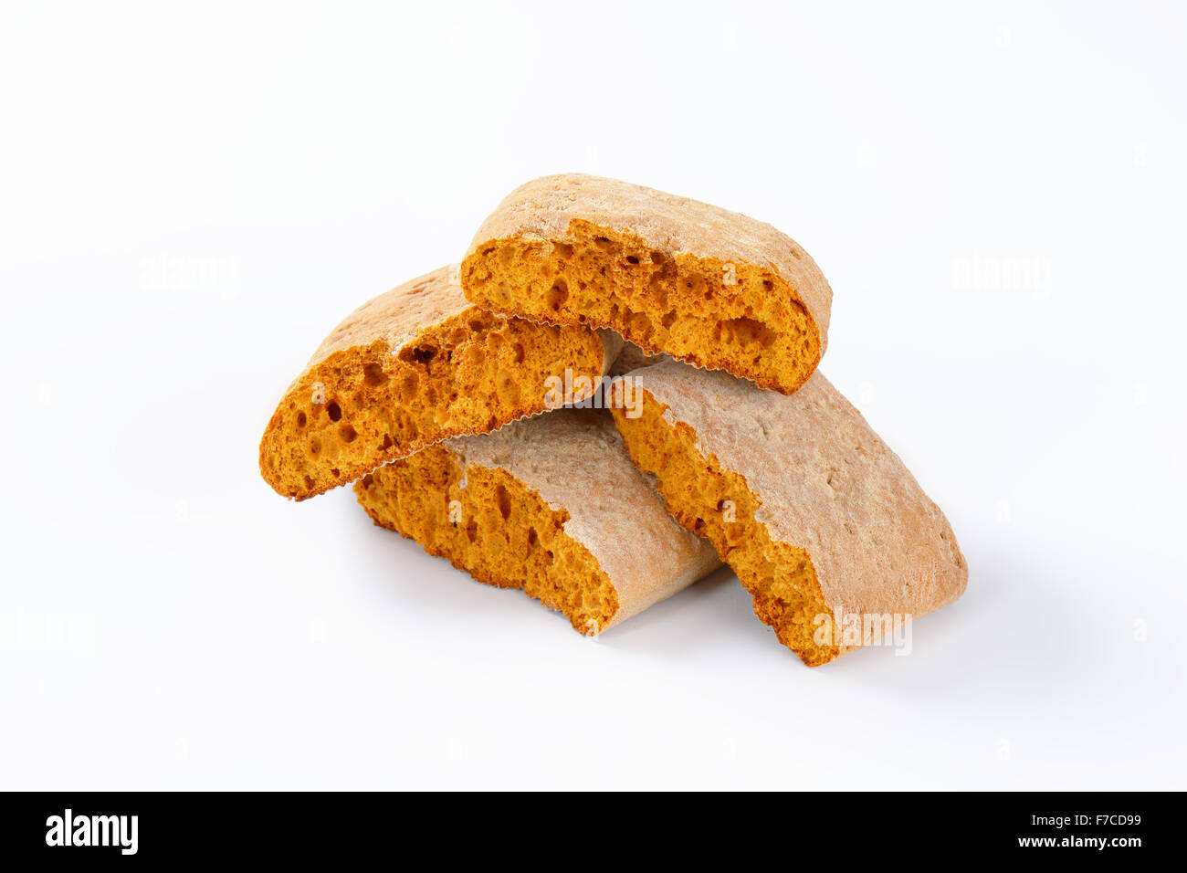 Halved gingerbread biscuits on white background Stock Photo - Alamy