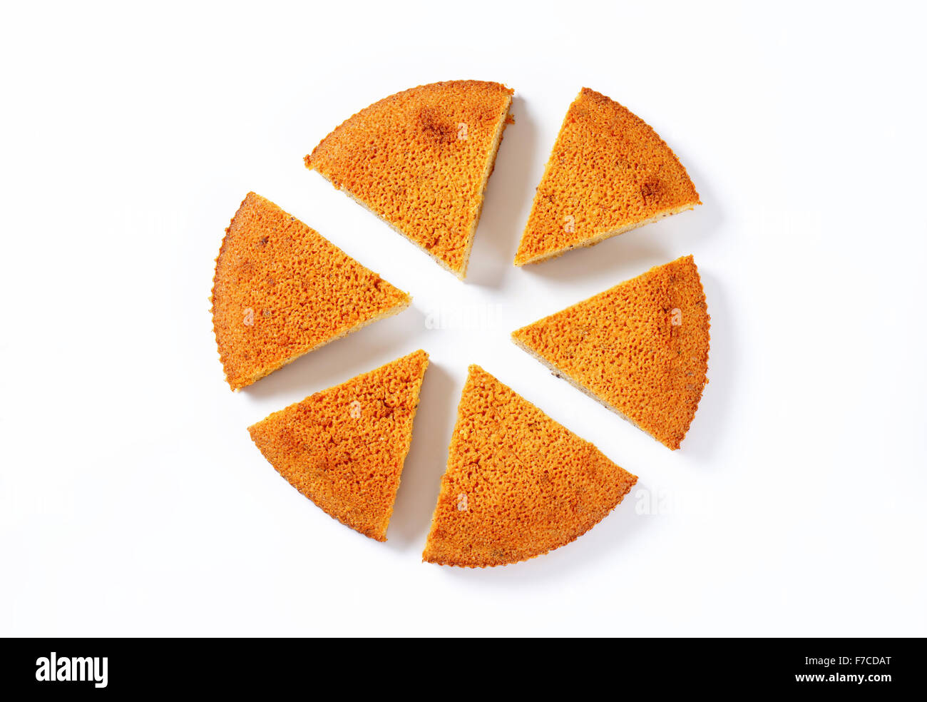 Spiced almond cake cut into slices Stock Photo - Alamy