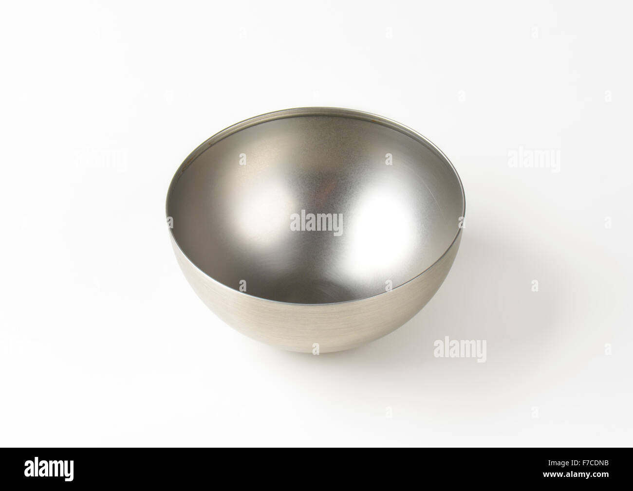 Empty deep metal mixing bowl Stock Photo - Alamy