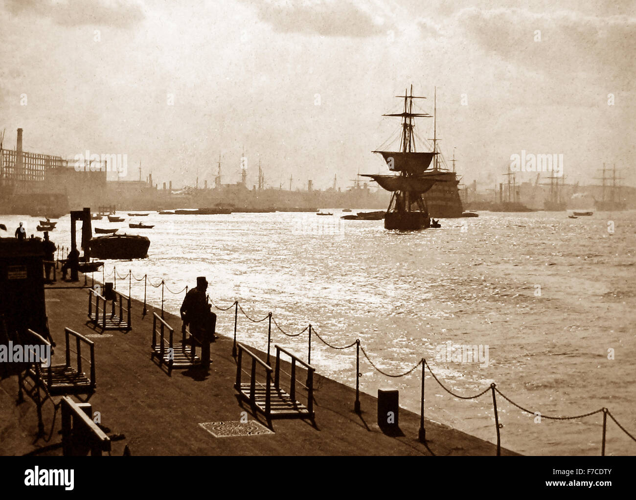 Greenwich Pier, River Thames, London - Victorian period Stock Photo - Alamy