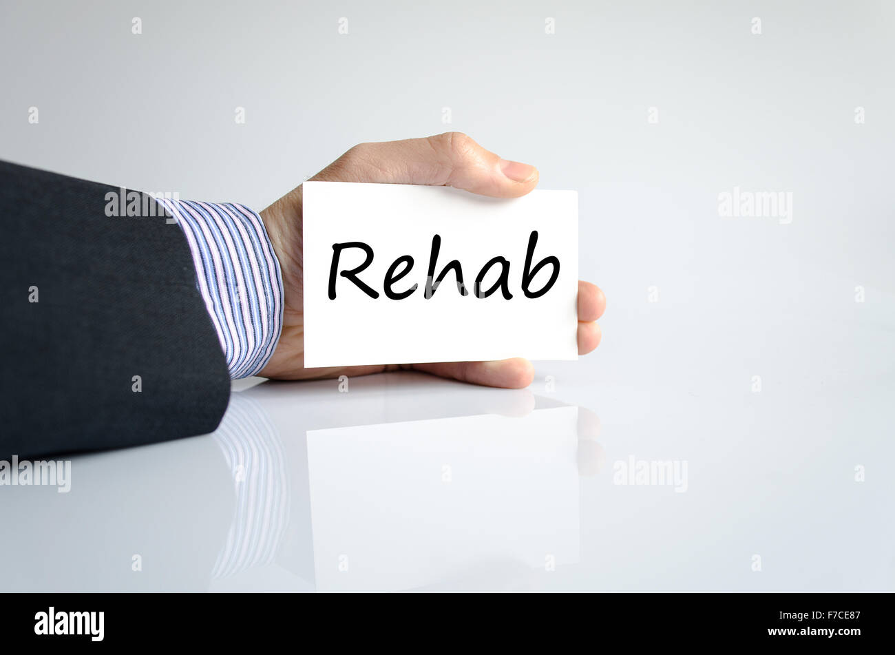 Rehab text concept isolated over white background Stock Photo - Alamy