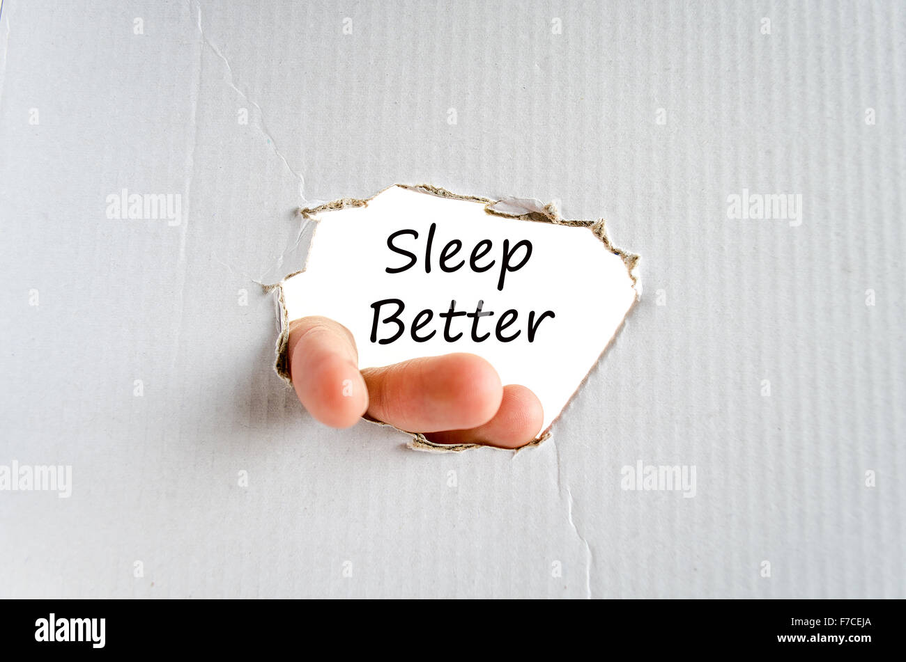 Sleep better text concept isolated over white background Stock Photo ...