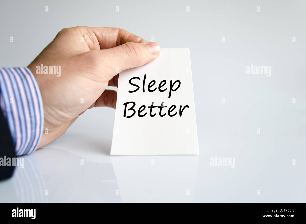 Sleep better text concept isolated over white background Stock Photo ...