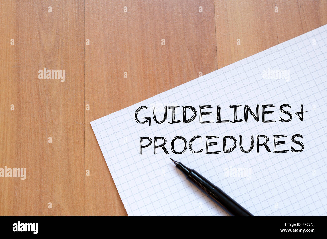 Guidelines and procedures text concept write on notebook with pen Stock ...