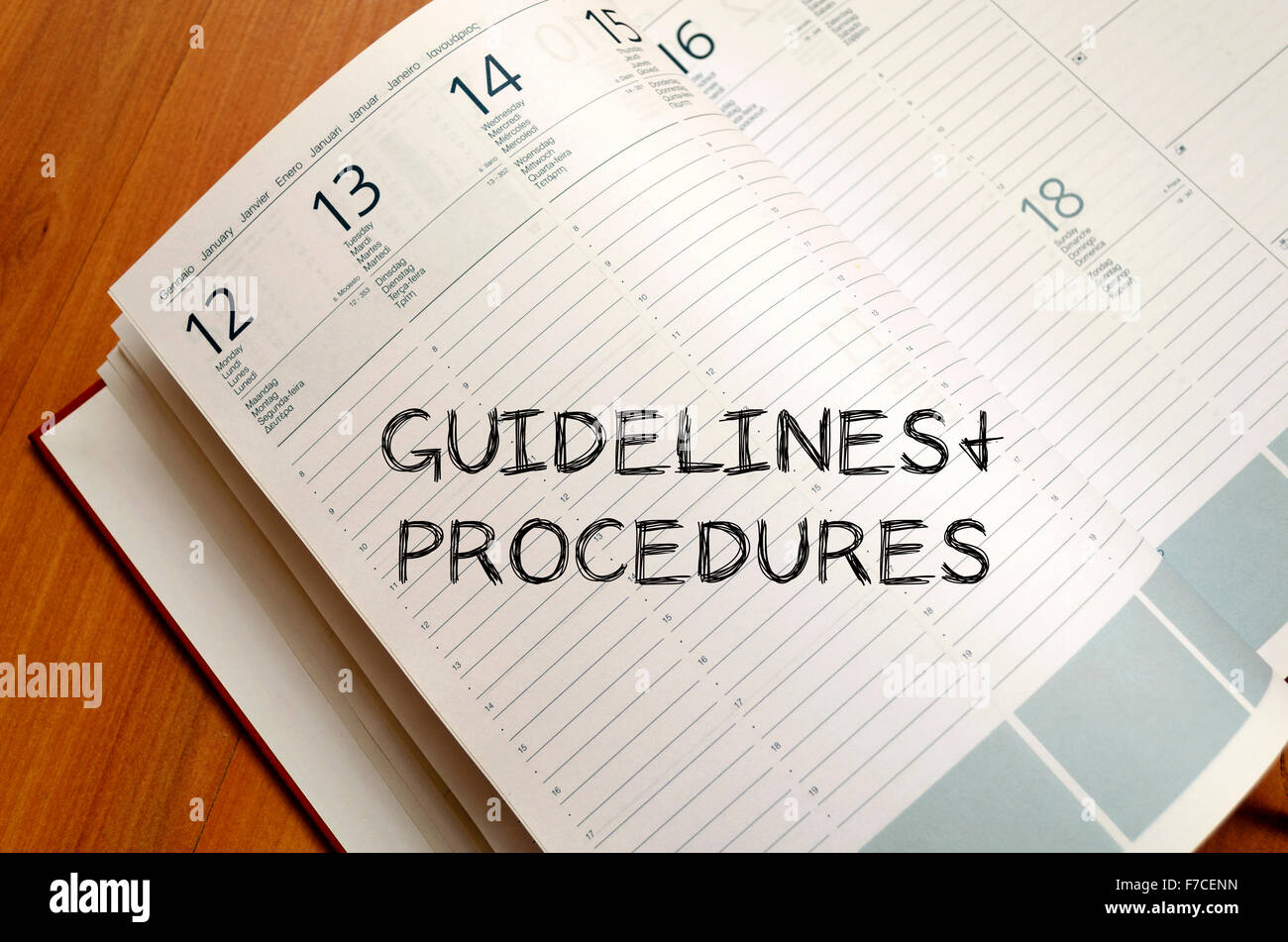 Guidelines and procedures text concept write on notebook with pen Stock ...