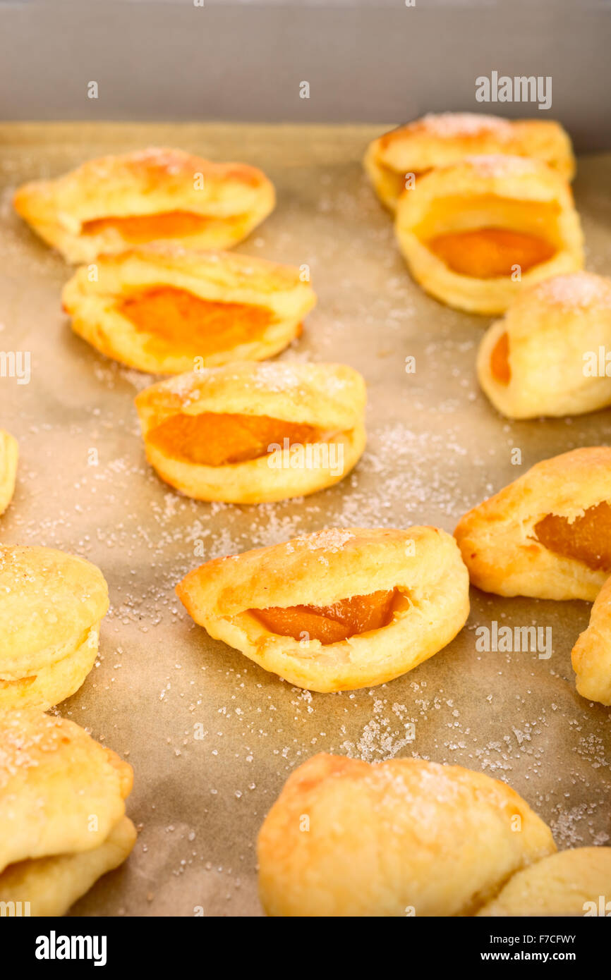 Sweet pocket with apricot fruit Stock Photo - Alamy