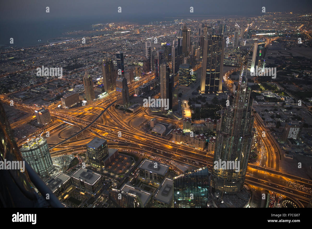 The view from the top of the Burj Khalifa, the tallest building in the ...