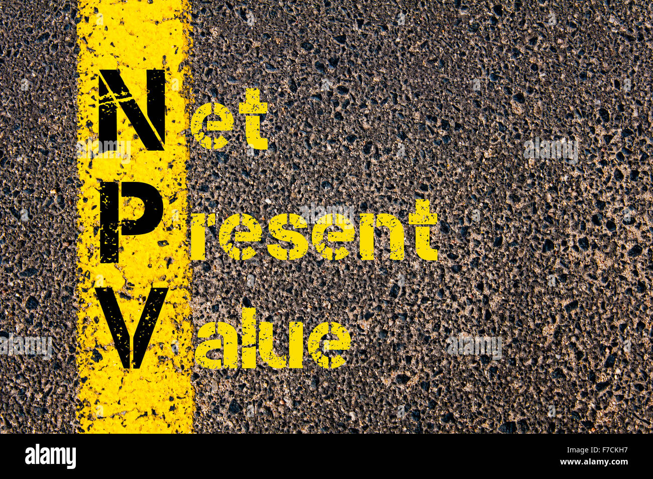 Concept image of Business Acronym NPV as Net Present Value written over ...