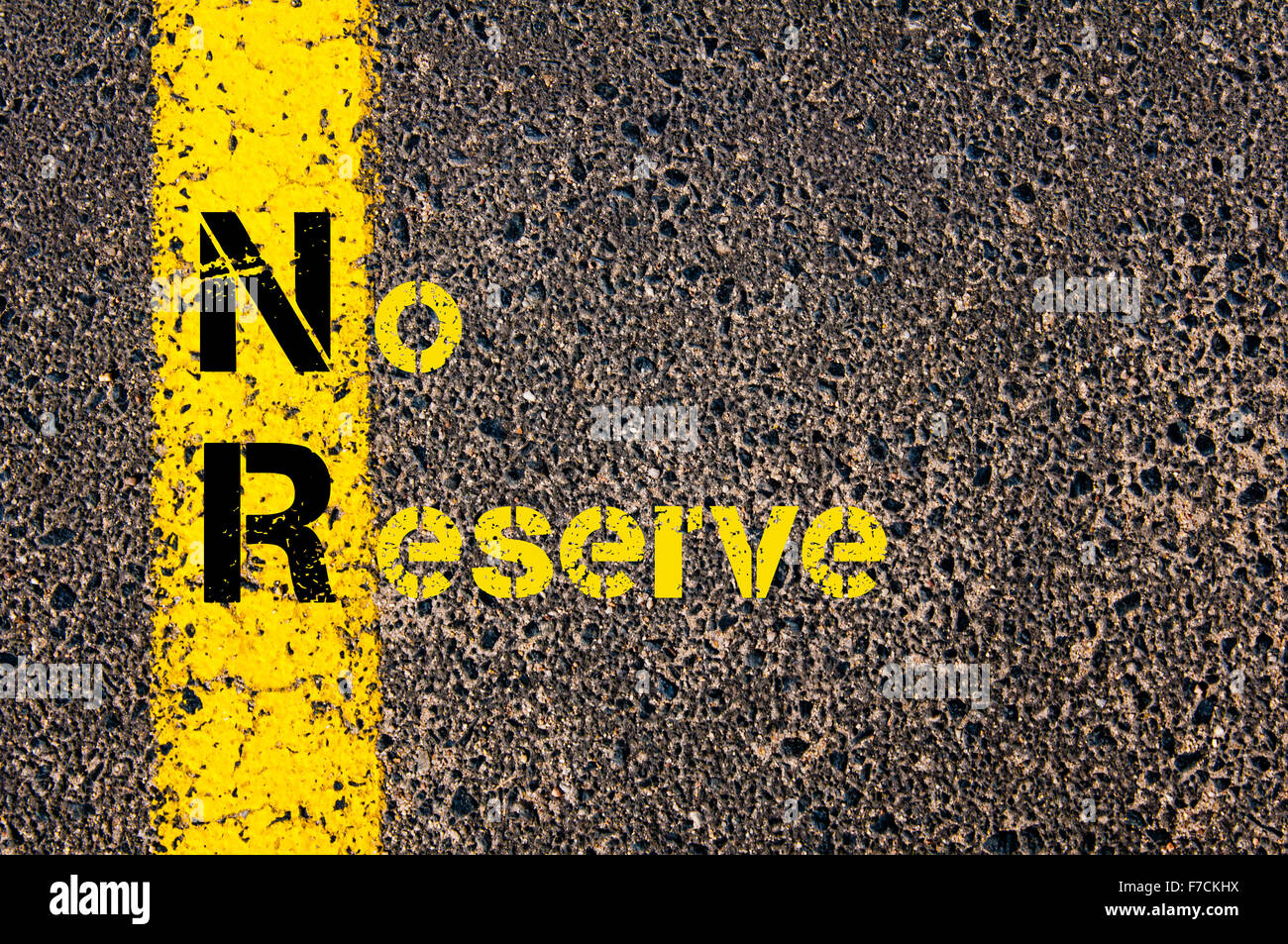 Concept image of Business Acronym NR as No Reserve written over road ...