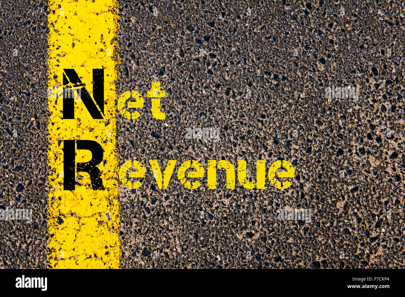Concept image of Business Acronym NR as Net Revenue written over road ...