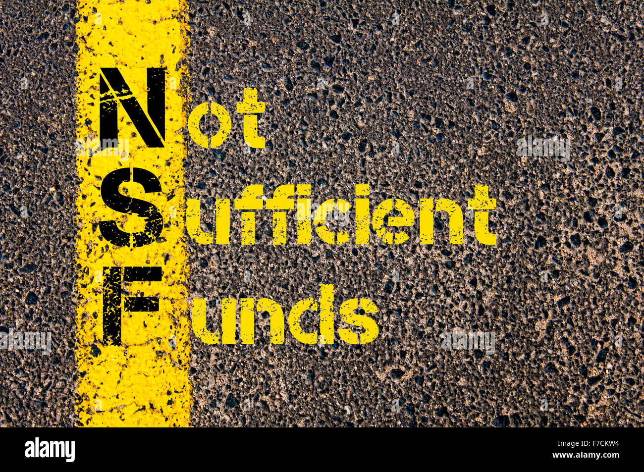 Concept image of Business Acronym NSF as Non Sufficient Funds written ...