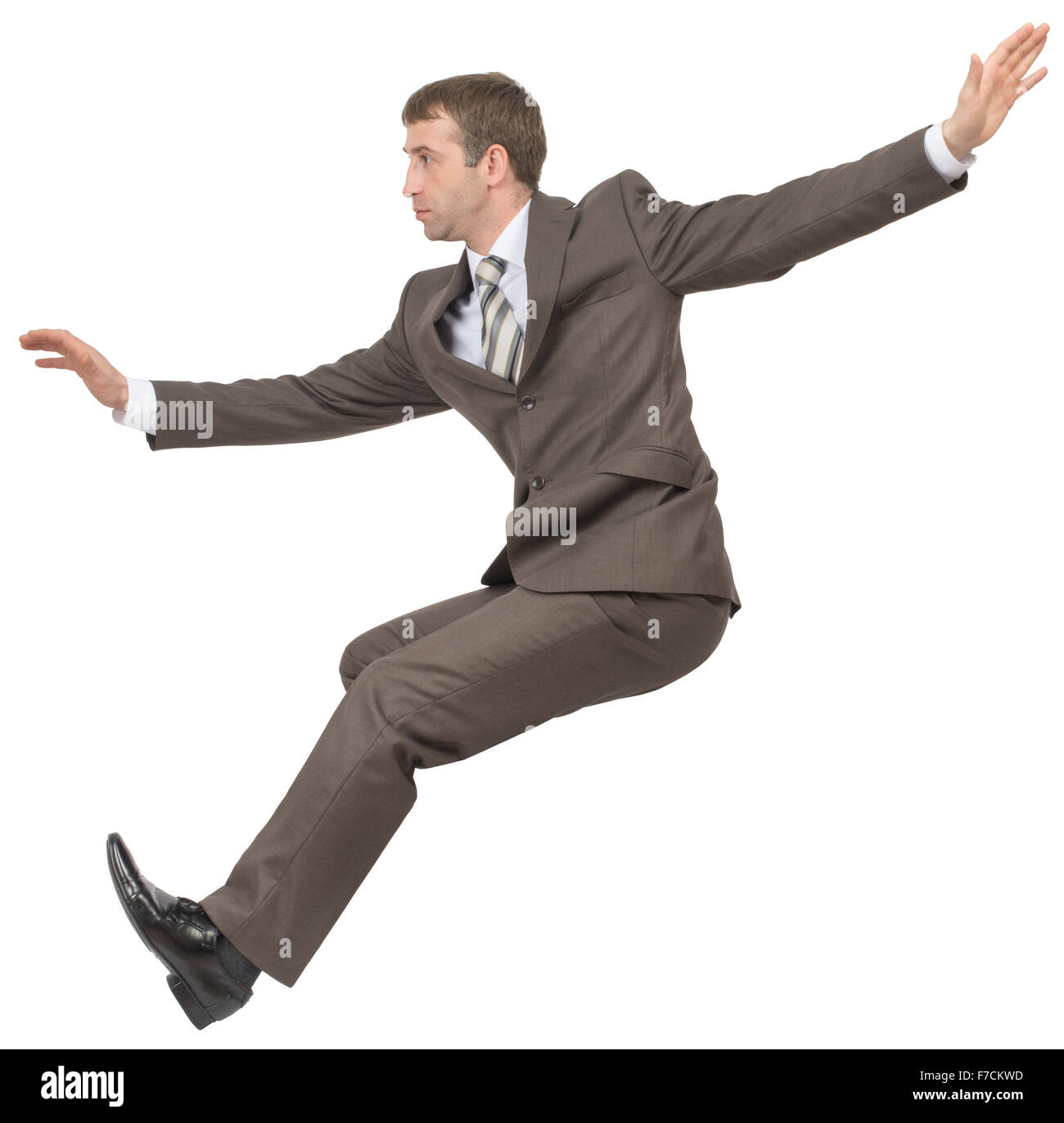 Businessman sitting on empty space Stock Photo - Alamy