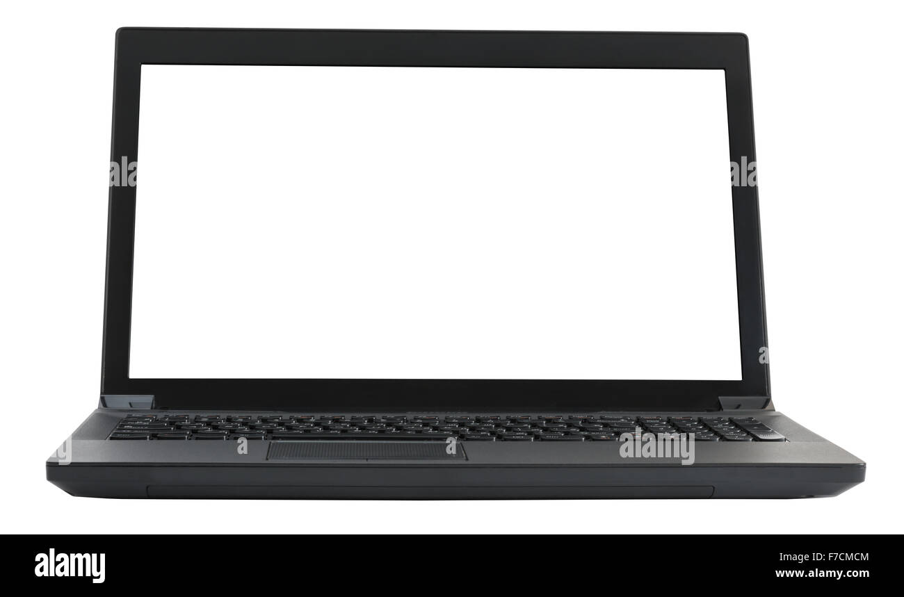 Laptop with empty screen Stock Photo - Alamy