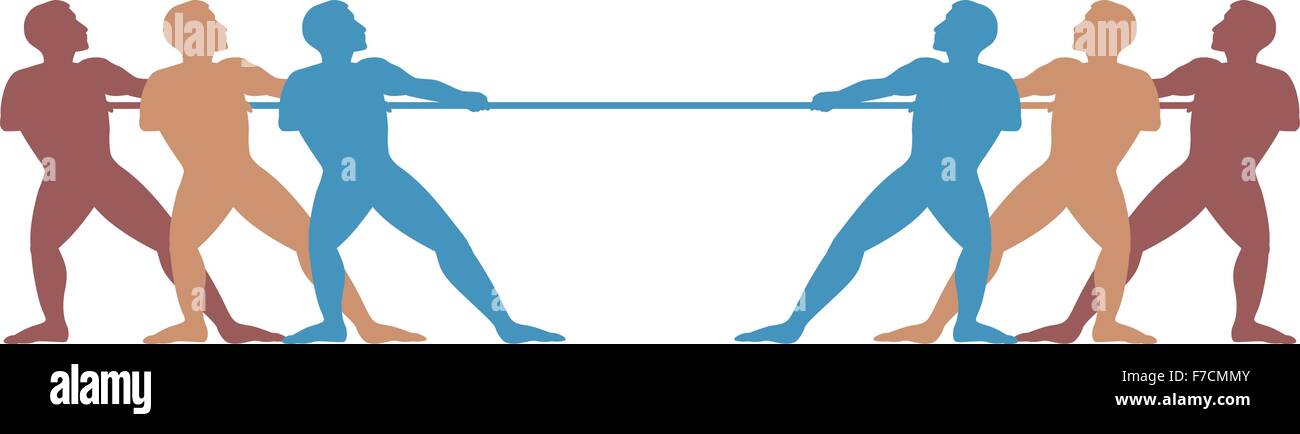 Tug-of-war, men in silhouette vector Stock Vector Image & Art - Alamy