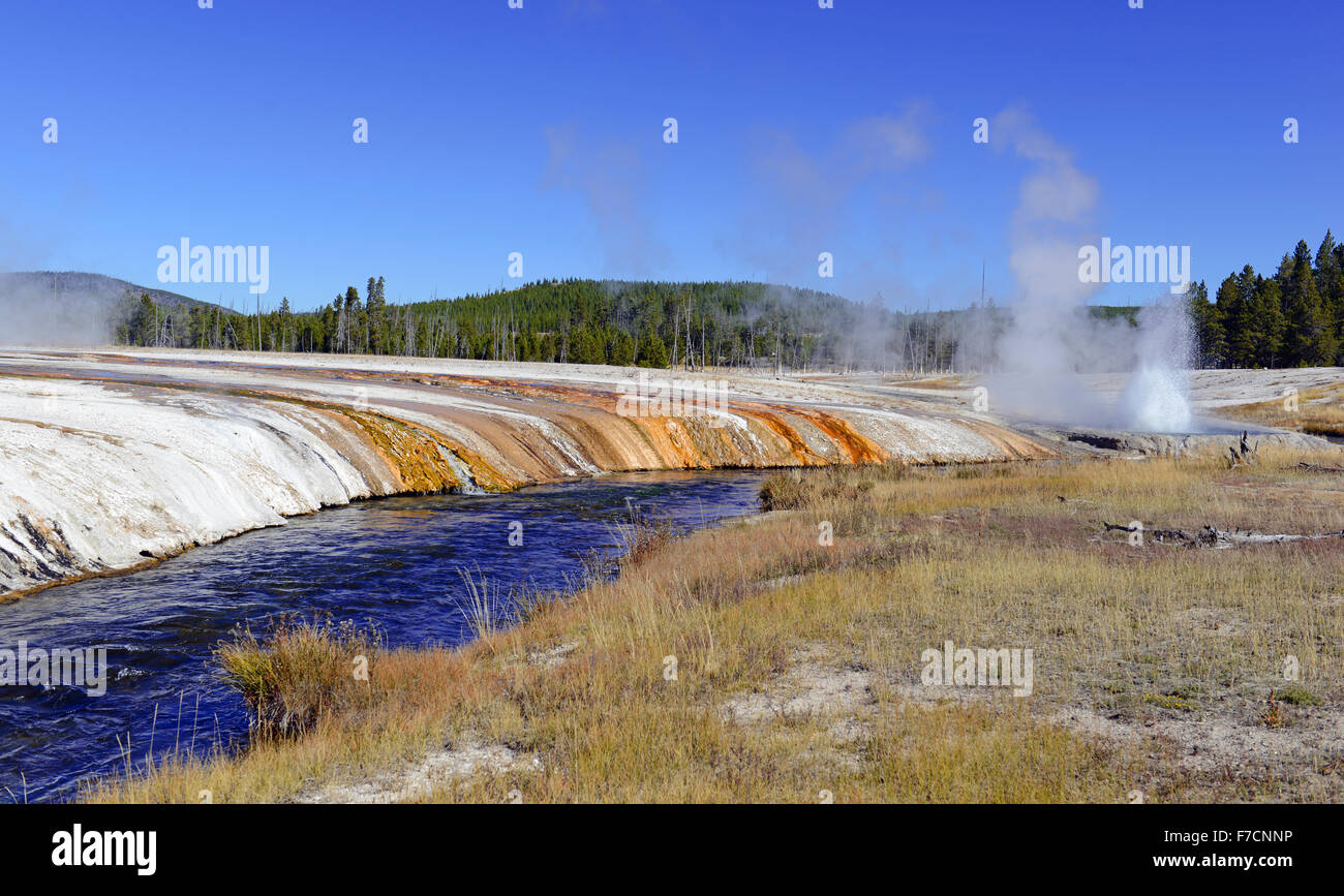 Geothermal features in Yellowstone National Park, Wyoming, USA Stock ...