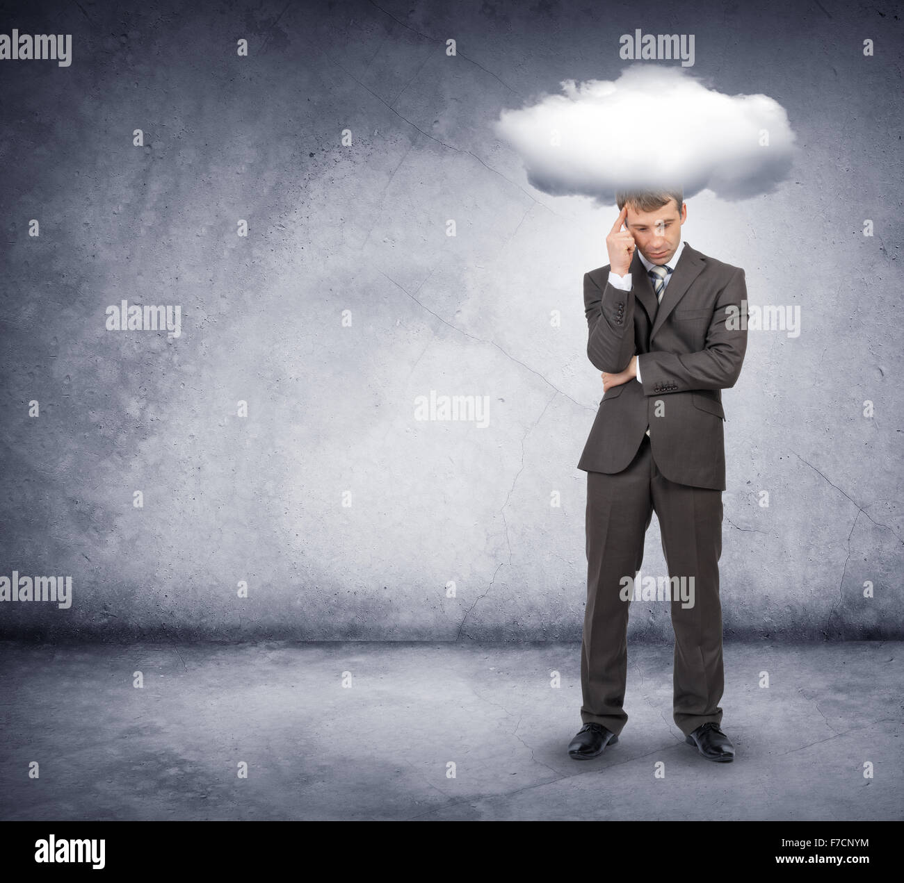 Face cloud sad person hi-res stock photography and images - Alamy
