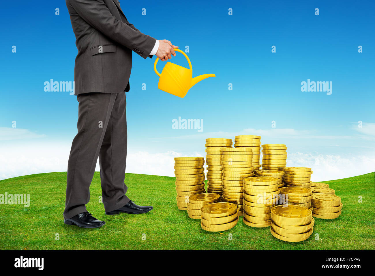 Money watering can hi-res stock photography and images - Alamy