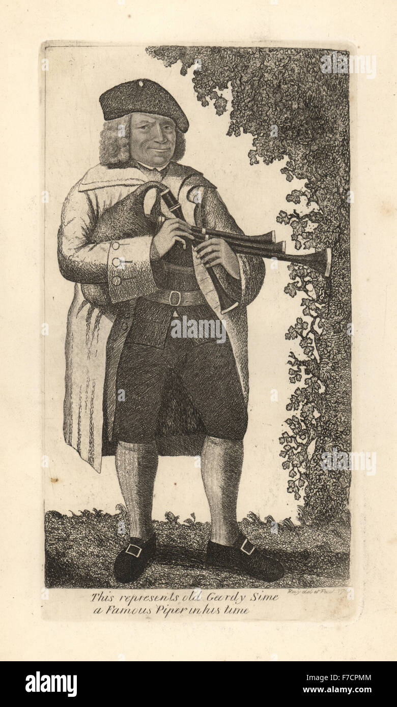 Old Geordie Syme, the Piper of Dalkeith, a famous bagpiper, in his ...