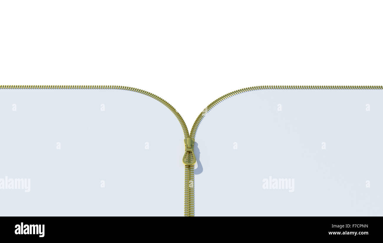 Gold zipper on white Stock Photo - Alamy