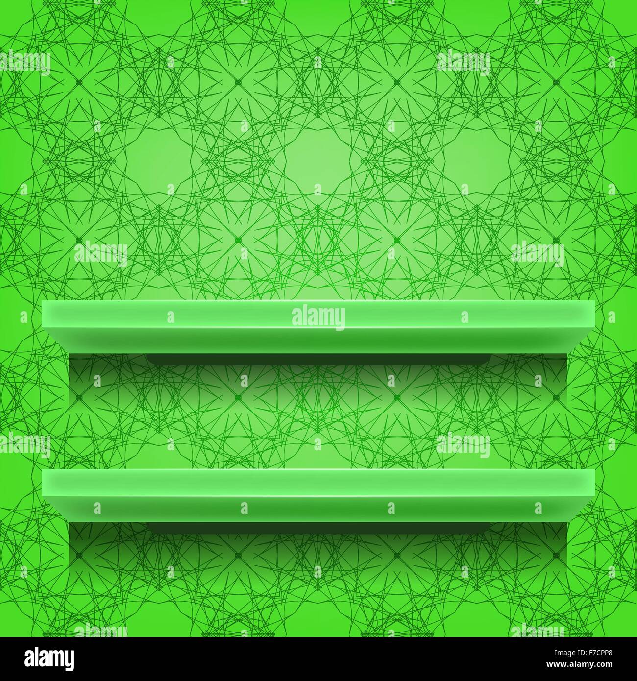 Vector Green Shelves on Ornamental Background Stock Vector Image & Art ...