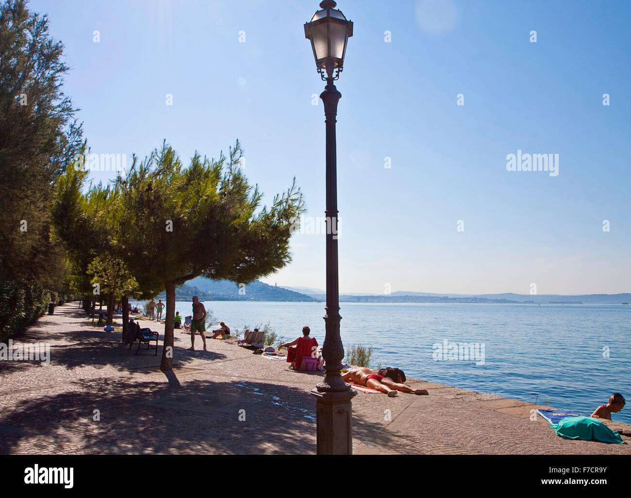 Trieste, Italy, beautiful summer view of Barcola promenade and free ...