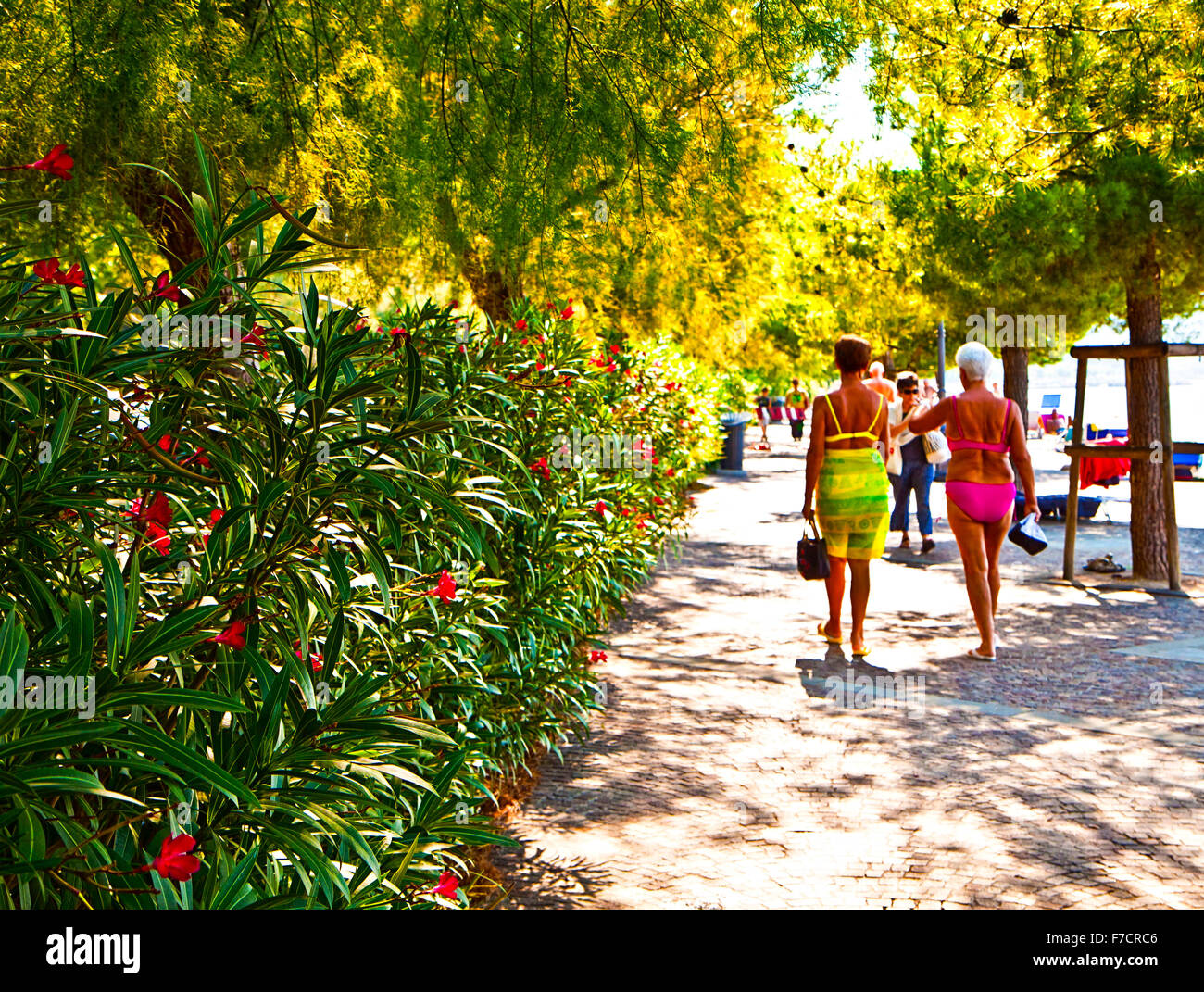 Trieste, Italy, beautiful summer view of Barcola promenade and free ...
