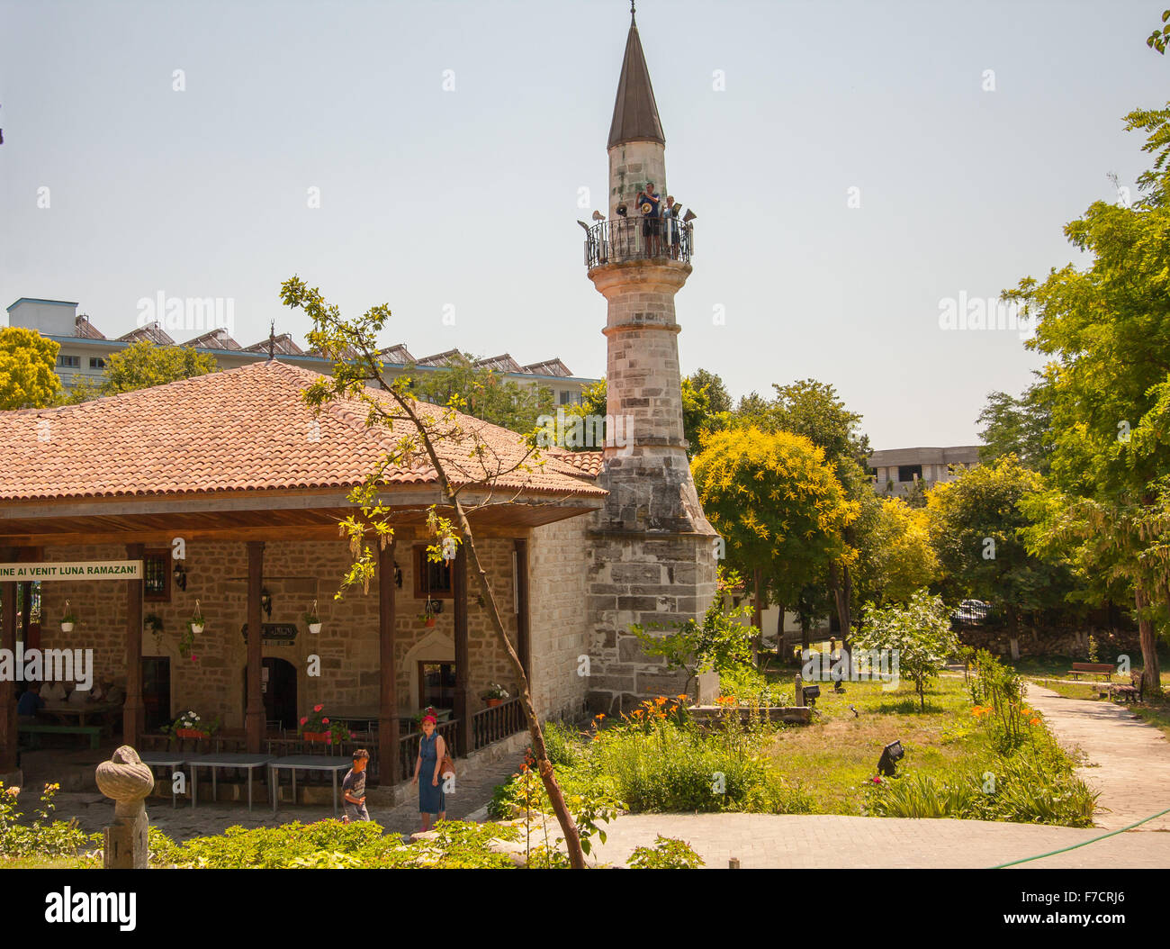 Mangalia, Romania - July 07 2015: Historical brick mosque in the city ...
