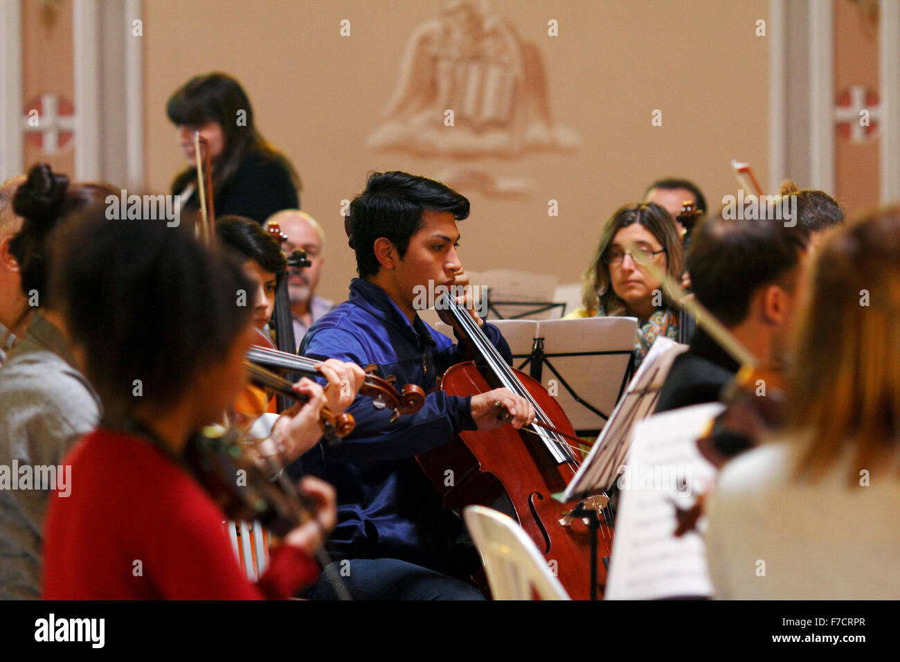 Man with string instruments hi-res stock photography and images - Alamy