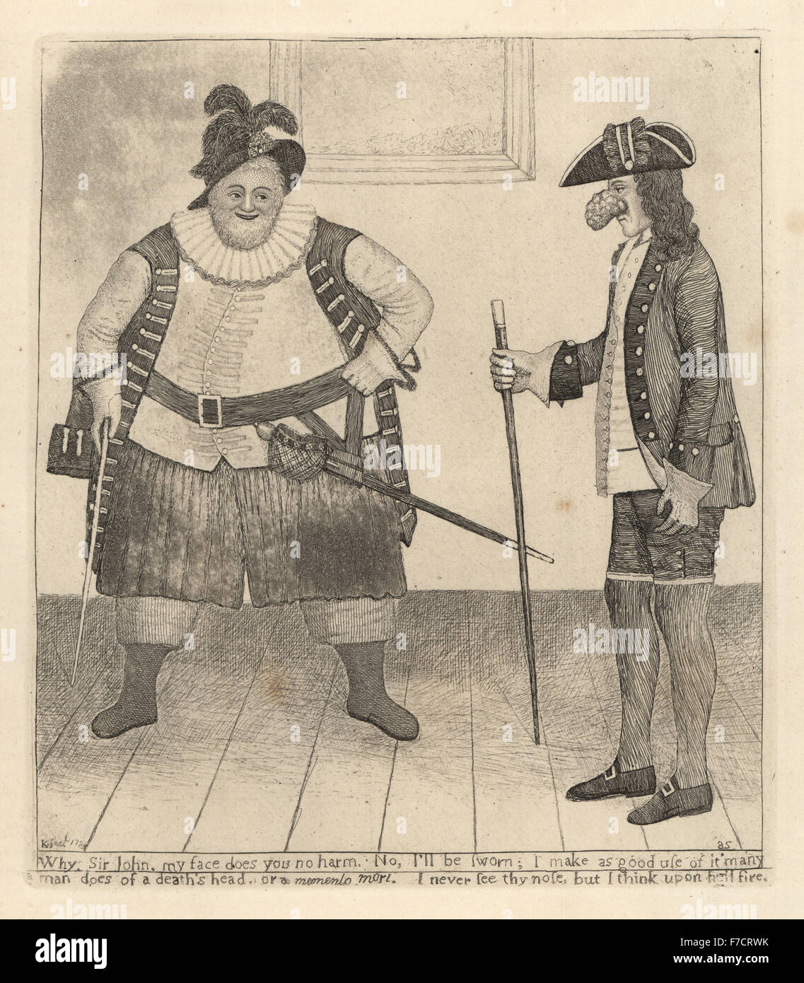 Mr John Henderson as John Falstaff and Mr Charteris, popular comic ...