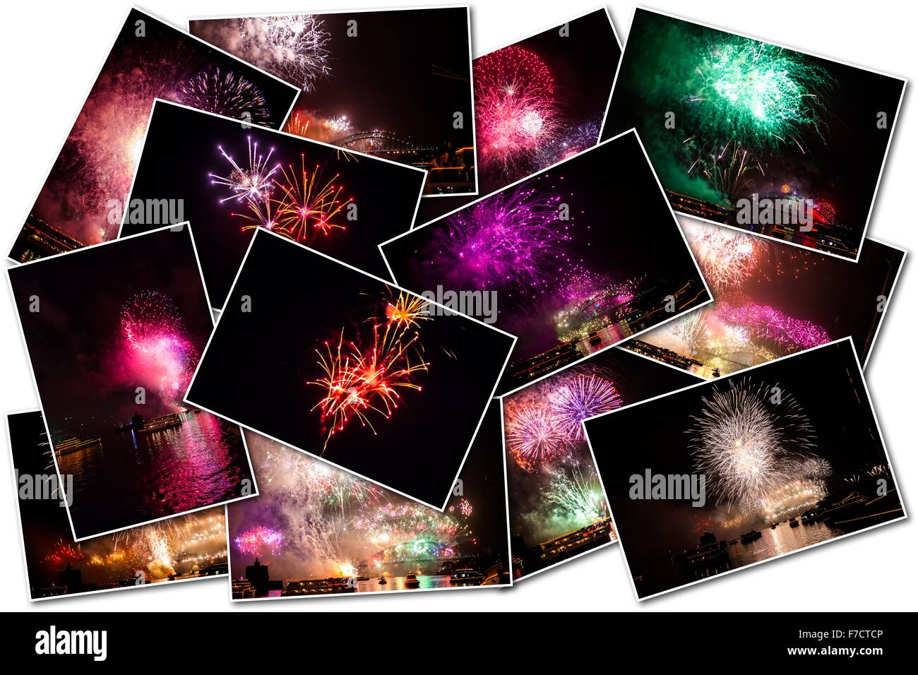 Fireworks pictures collage Stock Photo - Alamy