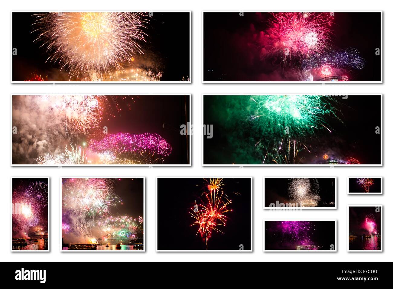 Fireworks pictures collage Stock Photo - Alamy
