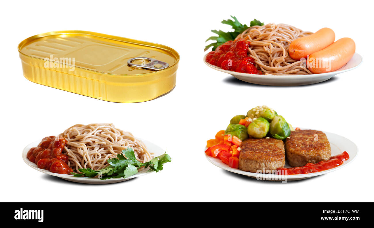 Set of fast food over white background with shade Stock Photo - Alamy