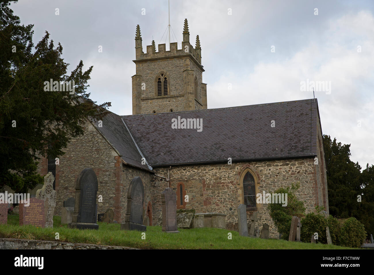 St Nicholas Church in Montgomery Wales Stock Photo - Alamy