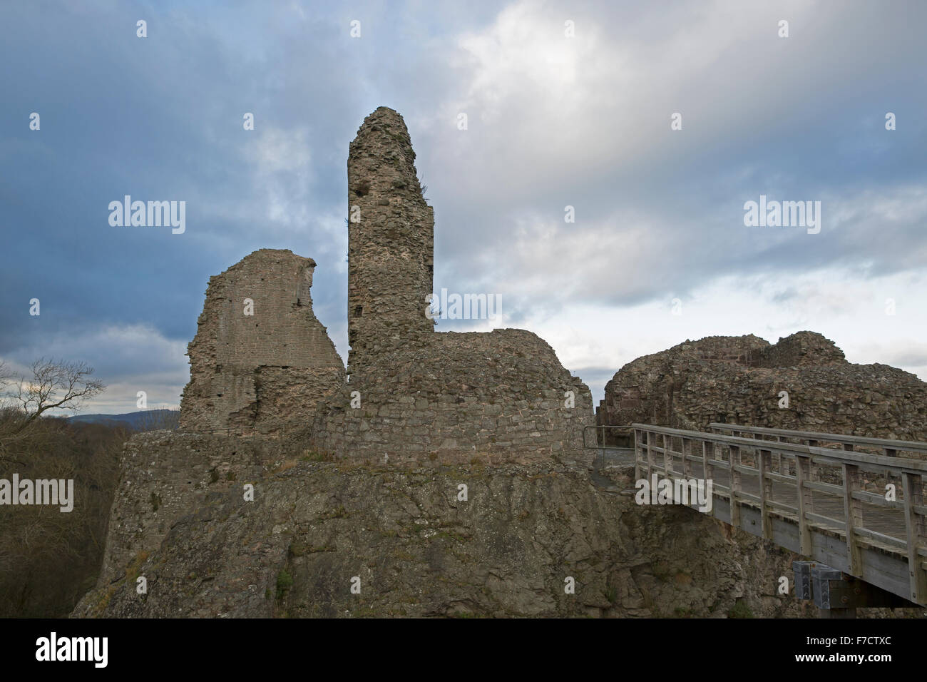 The ruins of Montgomery castle in Wales Stock Photo - Alamy
