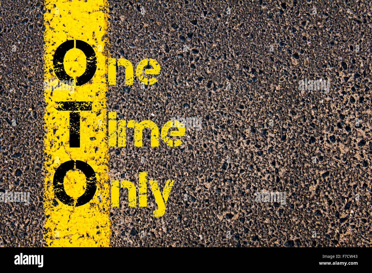 Concept image of Accounting Business Acronym OTO One Time Only written ...