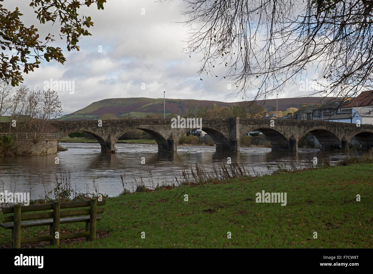 River Wye bridge in Builth Wells Wales Stock Photo - Alamy