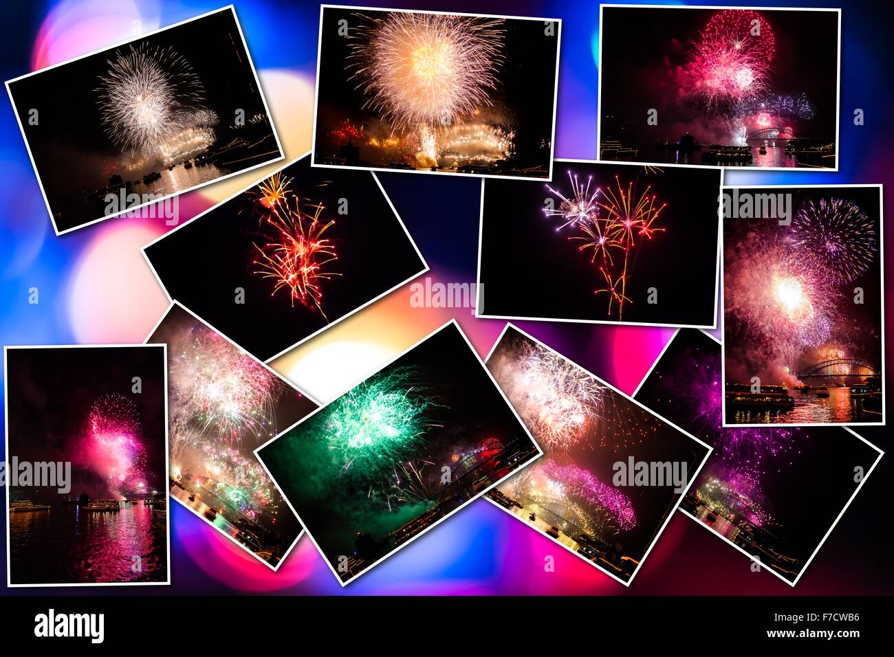 Fireworks pictures collage Stock Photo - Alamy