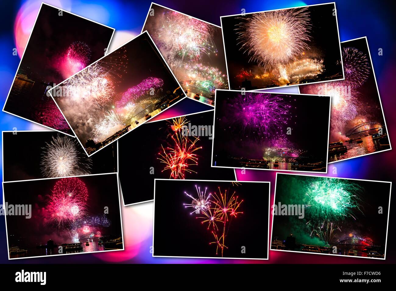 Fireworks pictures collage Stock Photo - Alamy