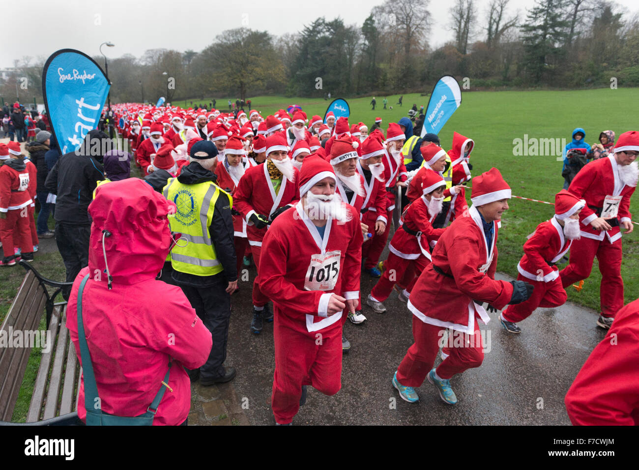 The annual Santa Fun Run for charity through the Yorkshire town of ...