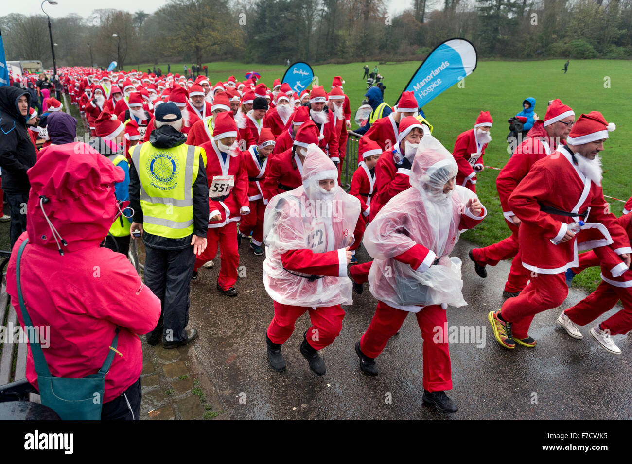 The annual Santa Fun Run for charity through the Yorkshire town of ...