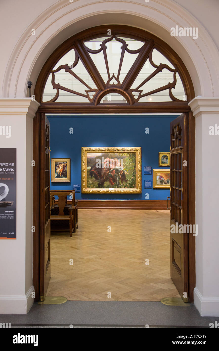 Entrance to paintings artwork gallery hall at Bristol Museum and art ...